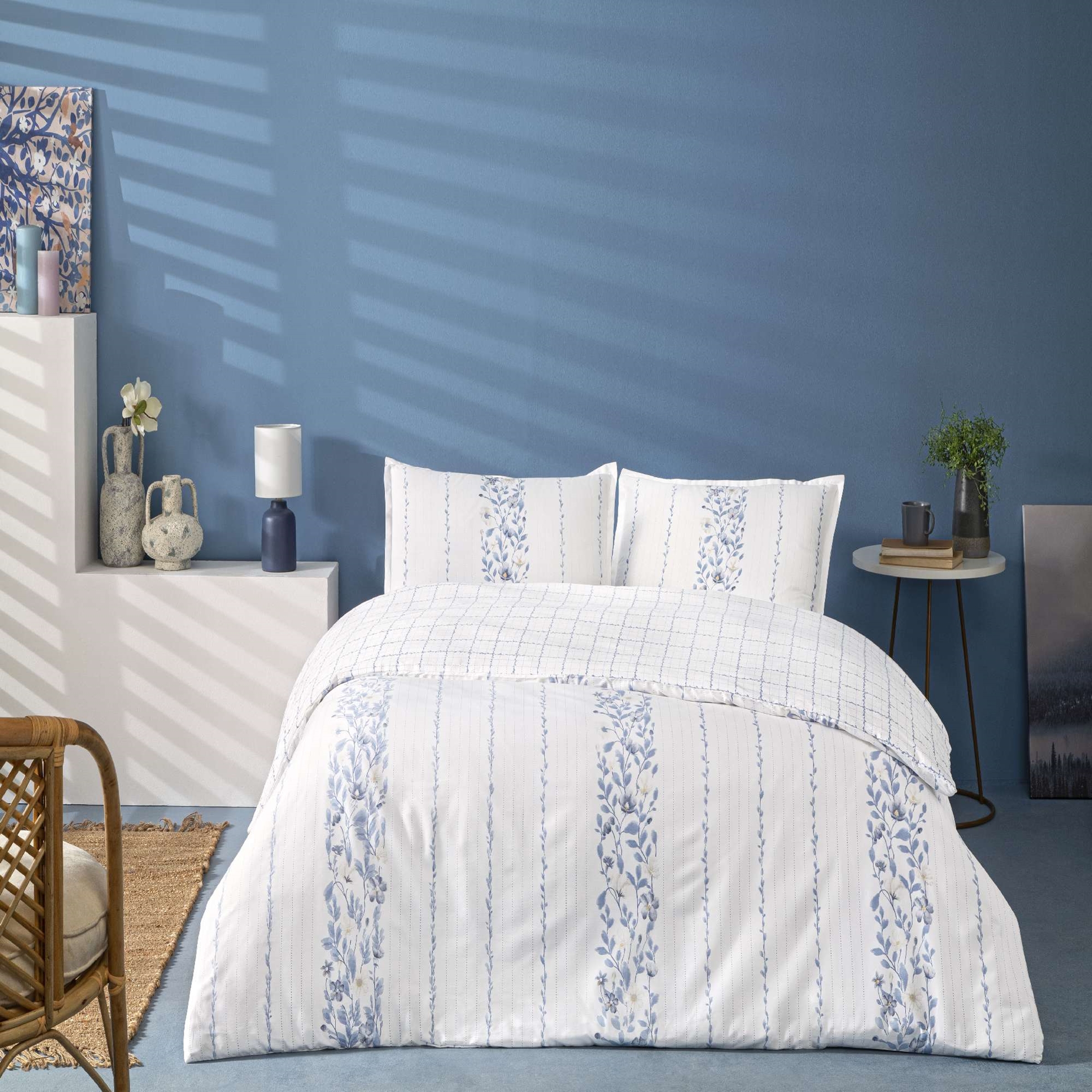 Linens Allday Pearl Pamuk Saten Tek Kişilik Nevresim Takımı Mavi ...